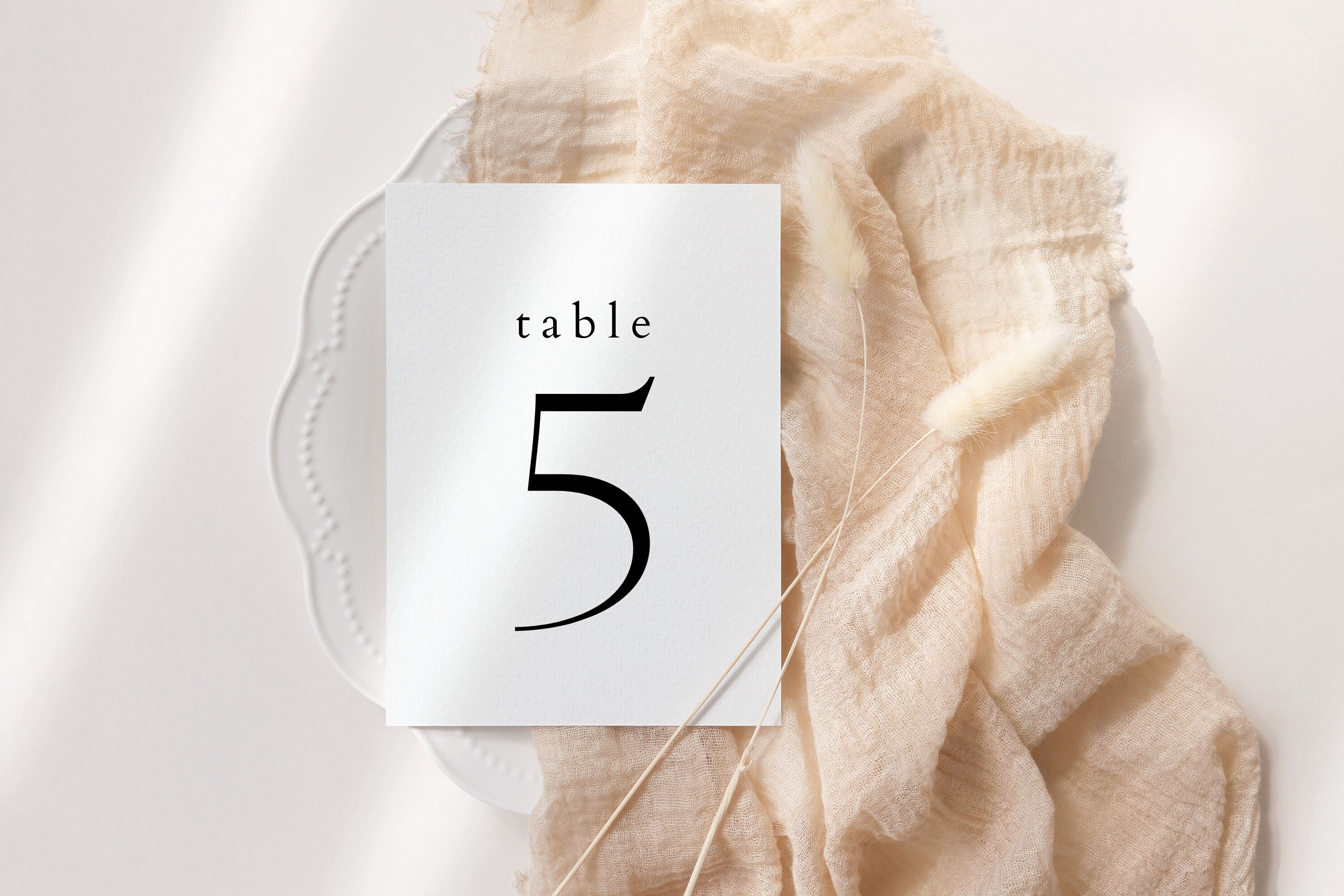 Editable Table Numbers Printable Template, Modern Minimalist Wedding ...
