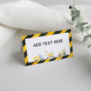 Construction Birthday Party Food Tent Labels, Construction Birthday ...