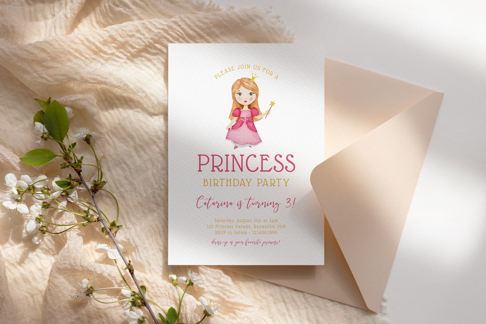 Editable Princess Invitation Template, Instant Download Printable ...