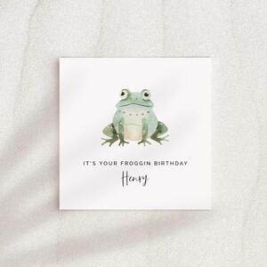 Editable Birthday Card Template, DIY Printable Cute Frog Toad Green ...