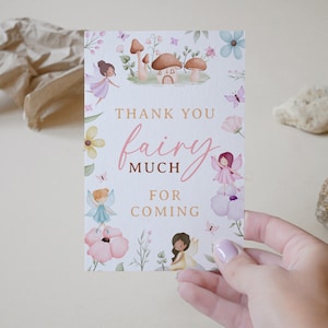 Fairy Thank You Card, Editable Printable Enchanted Princess Whimsical ...