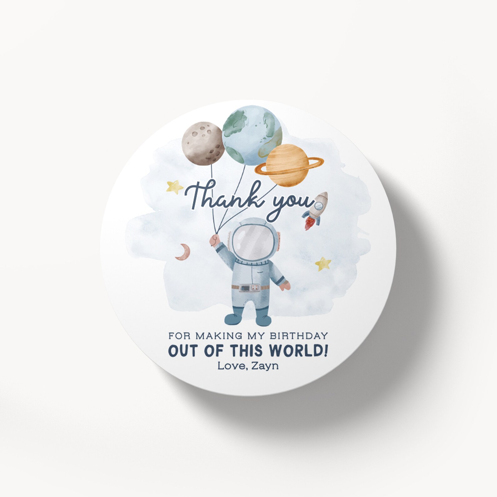 Editable Outer Space Favor Tags Space Birthday Thank You Tag Label ...