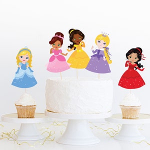 Princess Cake Topper Bundle, Printable Instant Download Centrepiece Set ...