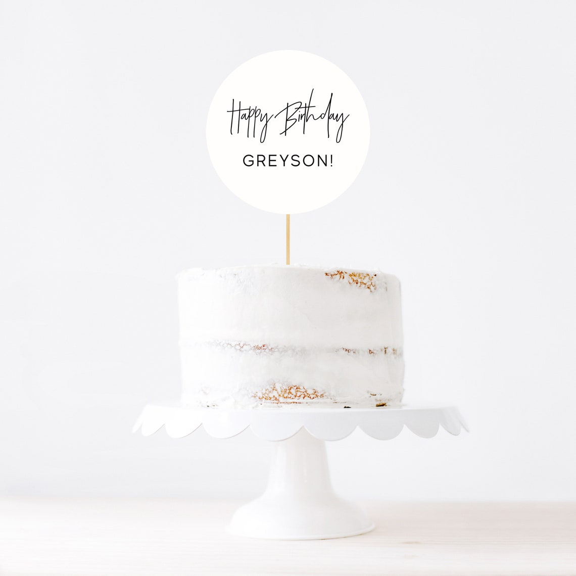 Simple Cake Toppers INSTANT DOWNLOAD Printable Template Kids Modern ...