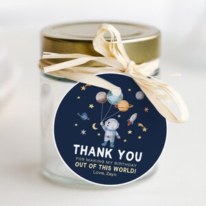 Editable Outer Space Favor Tags Space Birthday Thank You Tag Label ...