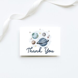 Editable Space Birthday Thank You Card Astronaut Planets to the Moon ...