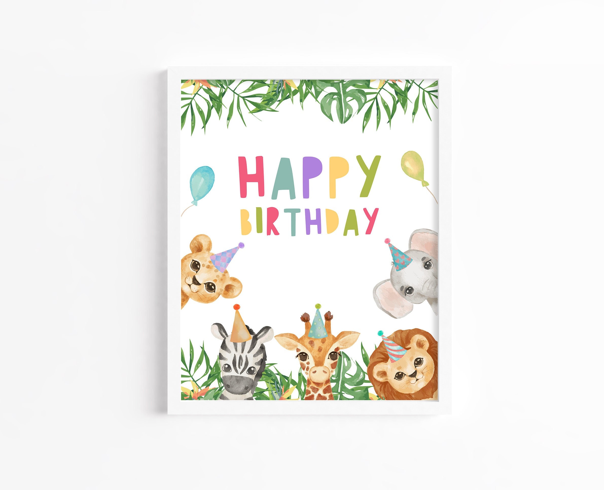 Safari Happy Birthday Sign Party Animal Safari Birthday Table - Etsy ...