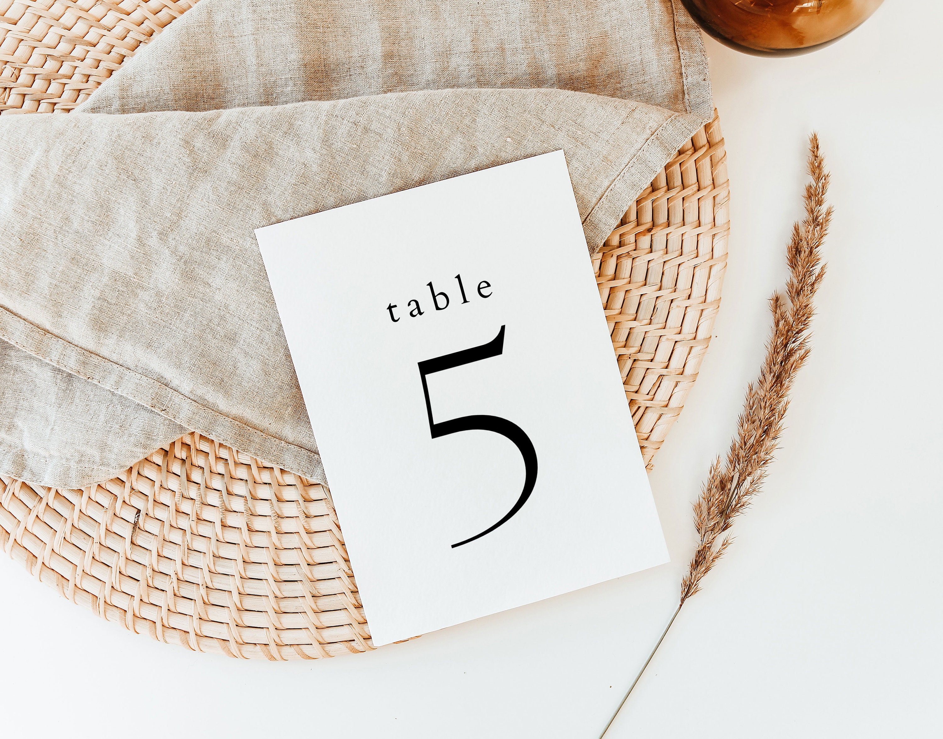 Editable Table Numbers Printable Template, Modern Minimalist Wedding ...