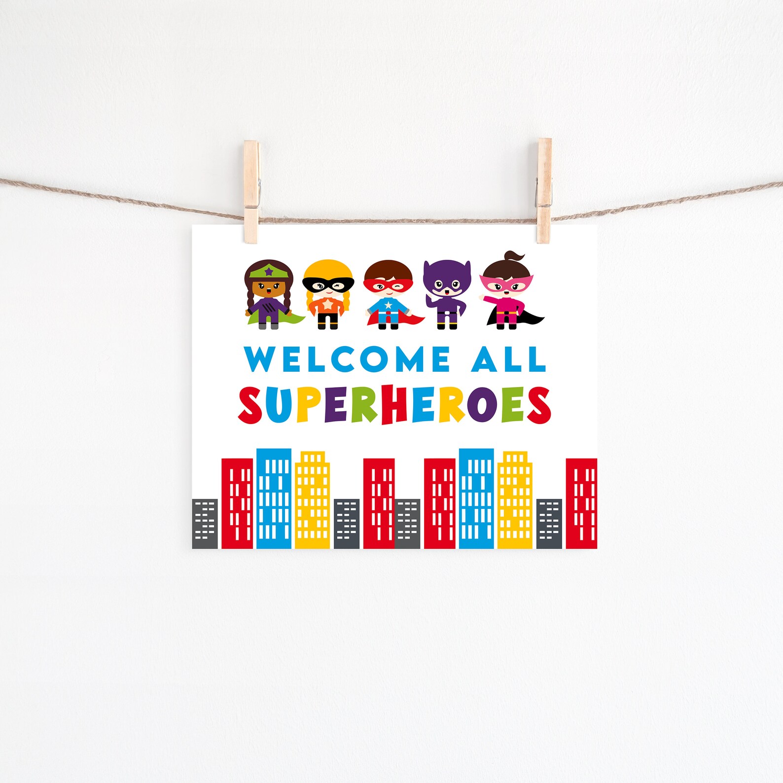 Welcome All Superheroes Sign - Editable & Printable Party Table ...