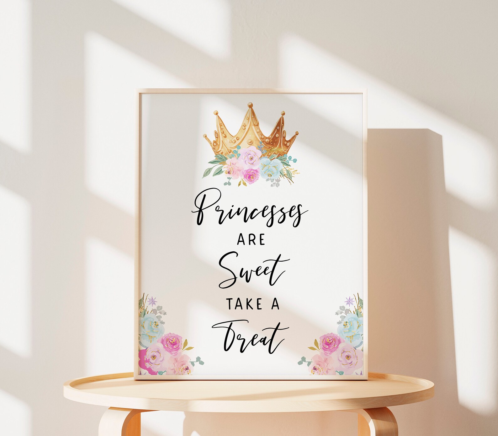 Editable Princess Party Sign Template, Princess Are Sweet Take a Treat ...