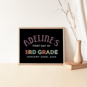 First Day of School Sign, Editable Instant Download DIY Chalkboard ...