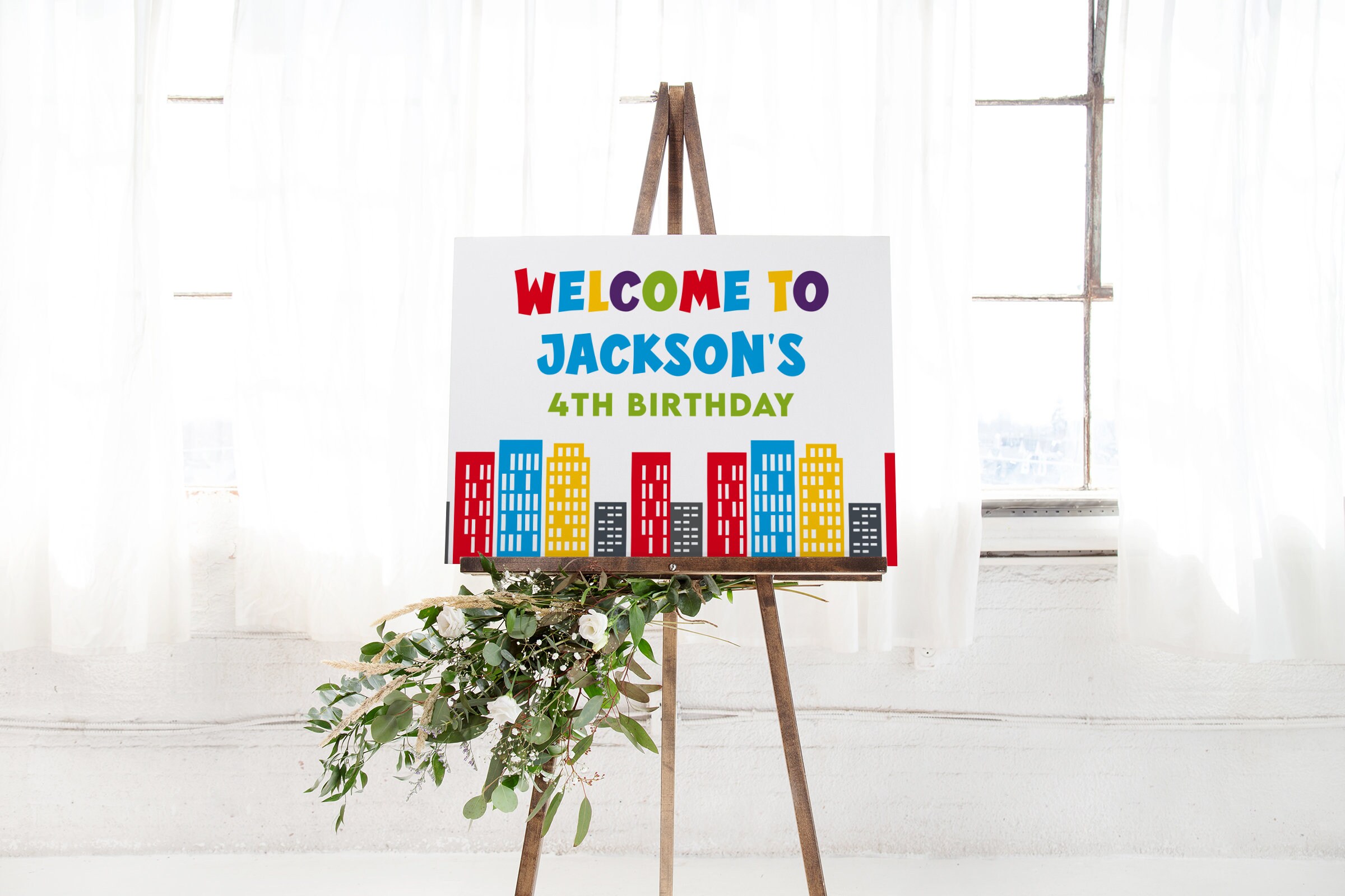 Superhero Welcome Sign, Editable Boys Birthday Party Comic Book Theme ...