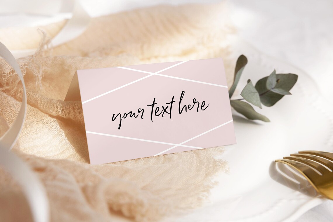 Editable Food Labels Pink Geometric Food Label Place Card - Etsy Australia