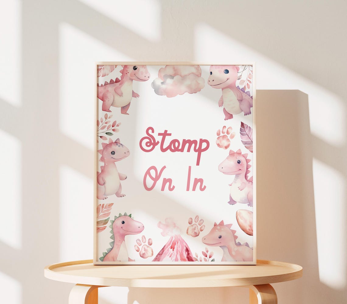 Stomp on in Sign, Editable Template Printable Instant Download Pink ...