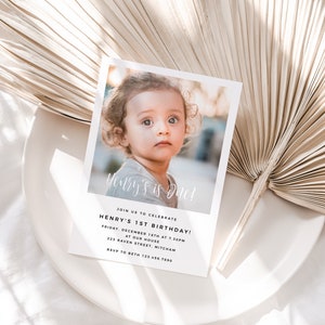 Minimalist First Birthday Invitation Template 1st Birthday Invite ...