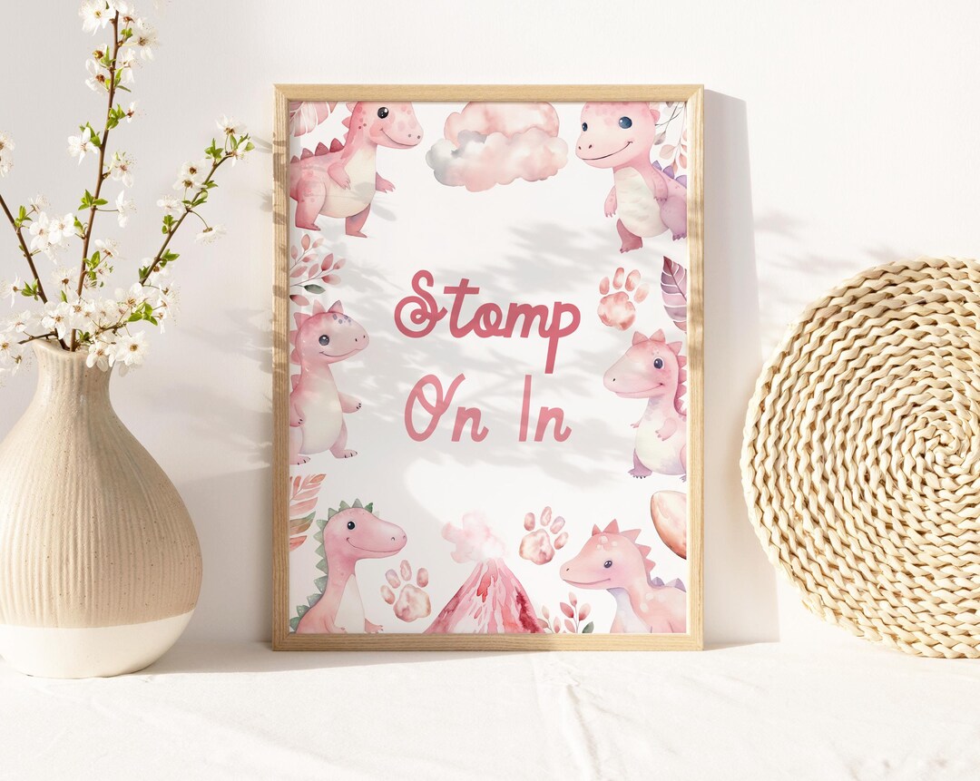 Stomp on in Sign, Editable Template Printable Instant Download Pink ...