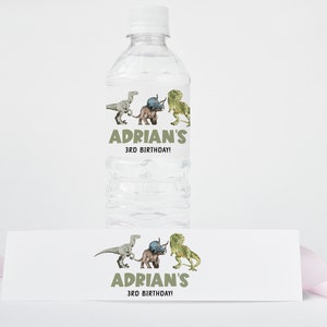 Editable Dinosaur Water Bottle Labels Printable, Instant Download Boys ...