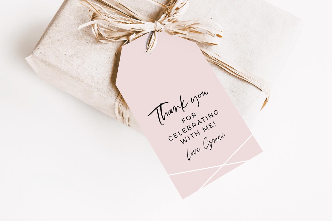Editable Favor Tag Blush Pink Gift Tags Pink Thank You Tags Pastel Pink ...