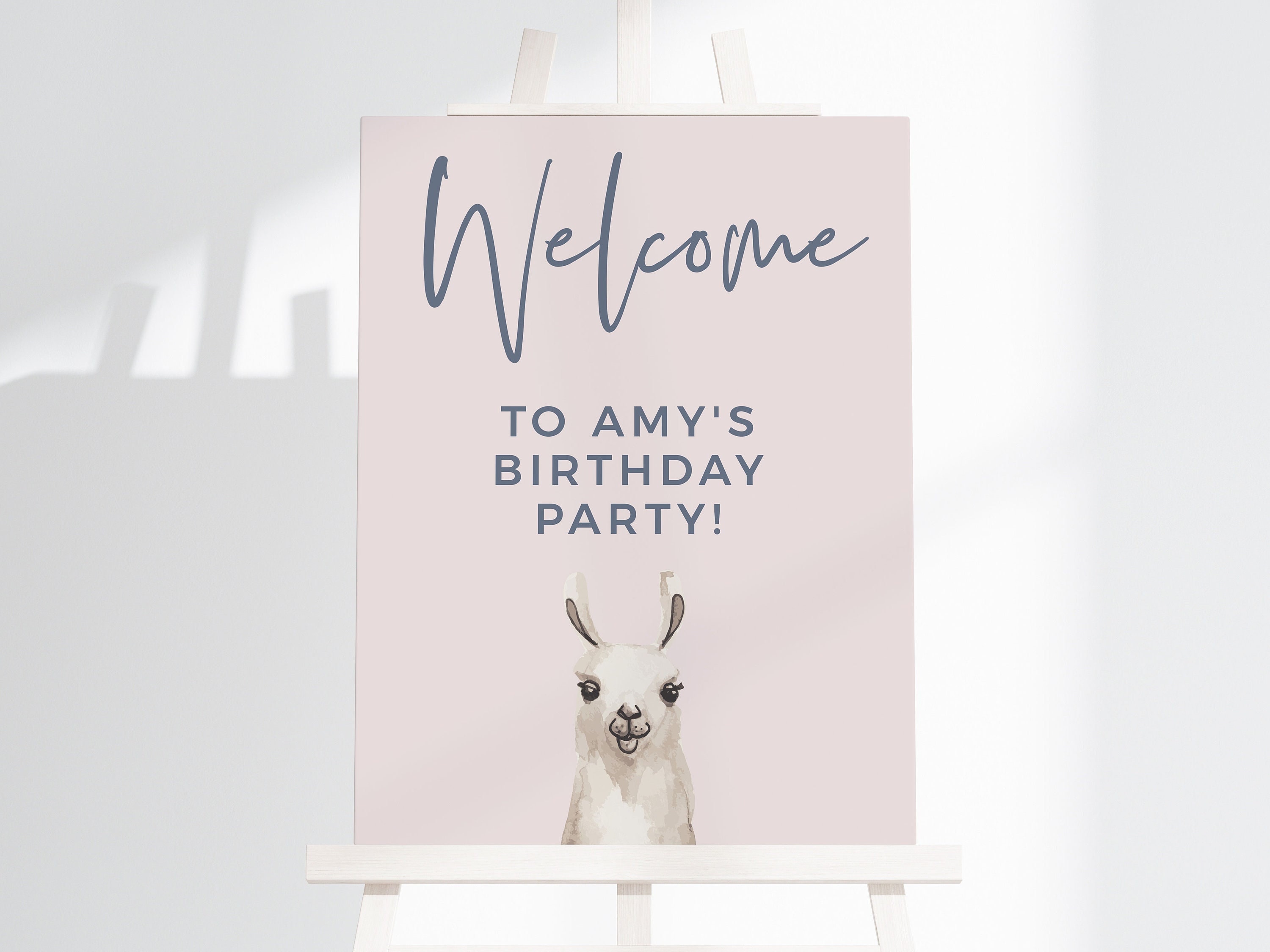 Llama Welcome Sign, Editable Template Printable Instant Download Alpaca ...