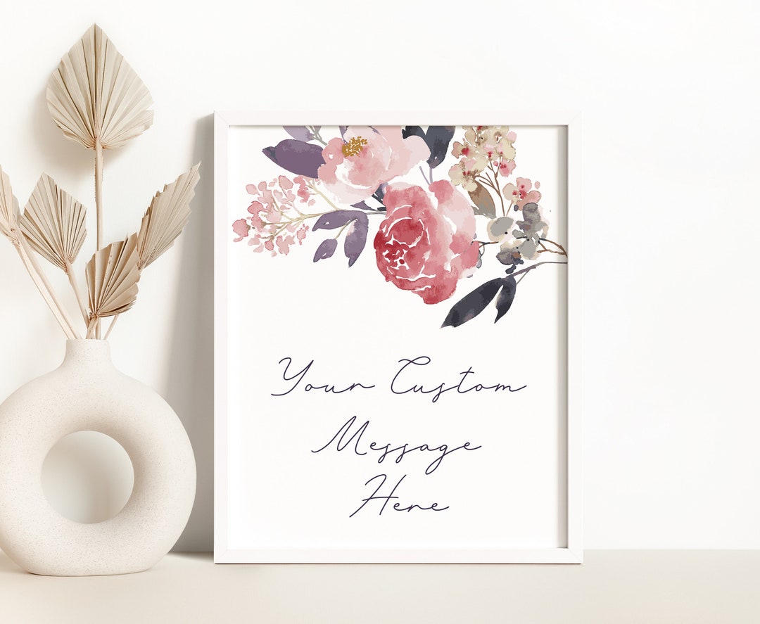 Floral 8x10 Wedding Sign Template, Custom Wedding Sign Printable ...