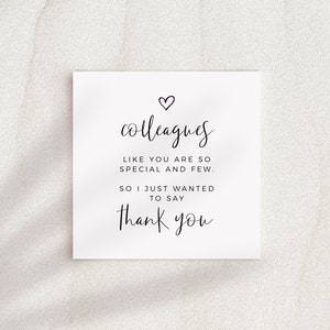 Colleague Thank You Card, Editable Printable Template DIY Folded ...