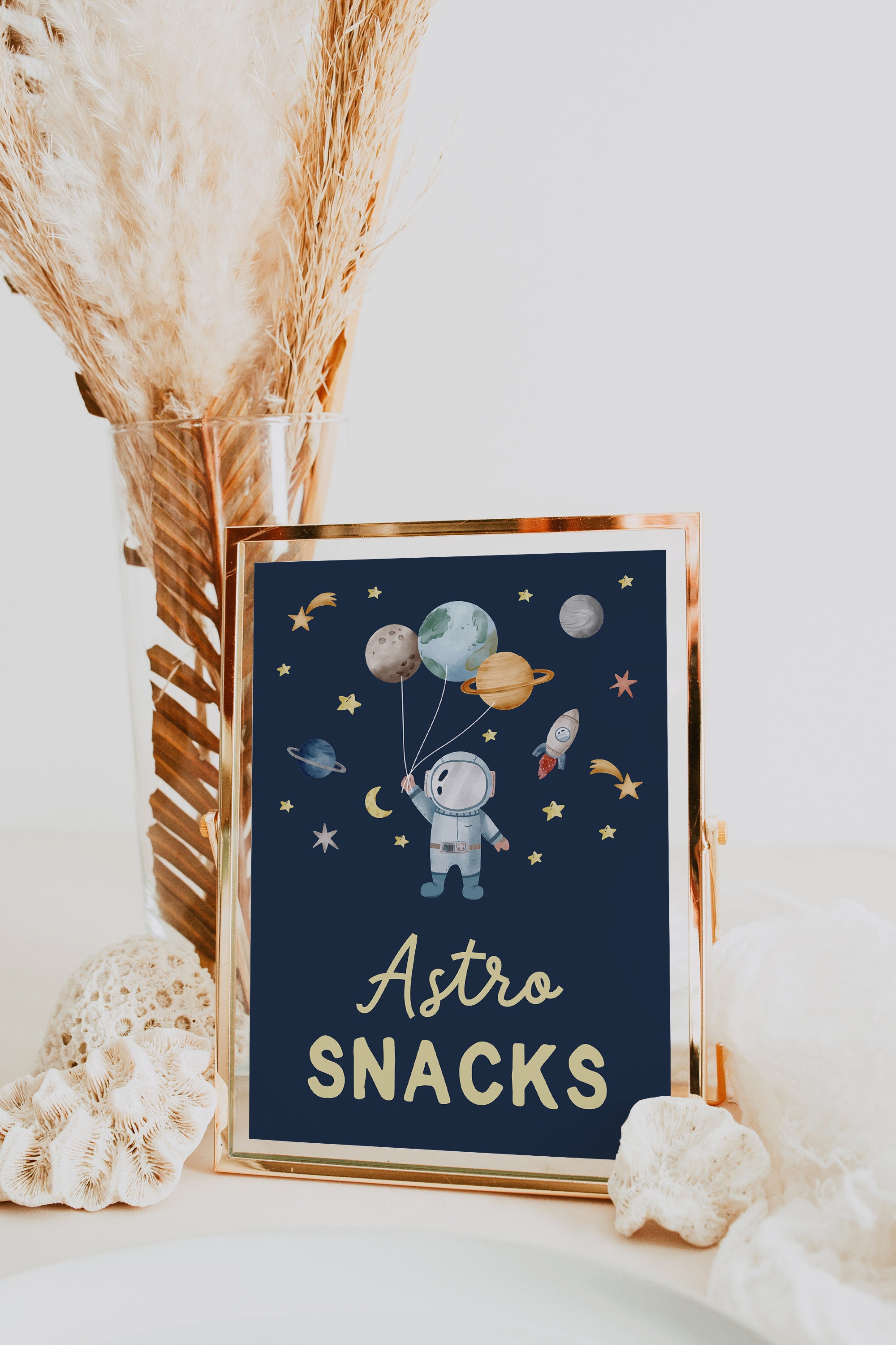 Astro Snacks Space Party Sign Outer Space Birthday Sign Astronaut ...
