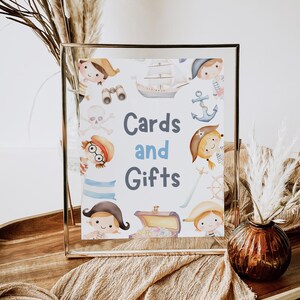 Pirate Cards and Gifts Table Sign, Editable Template Printable Instant ...