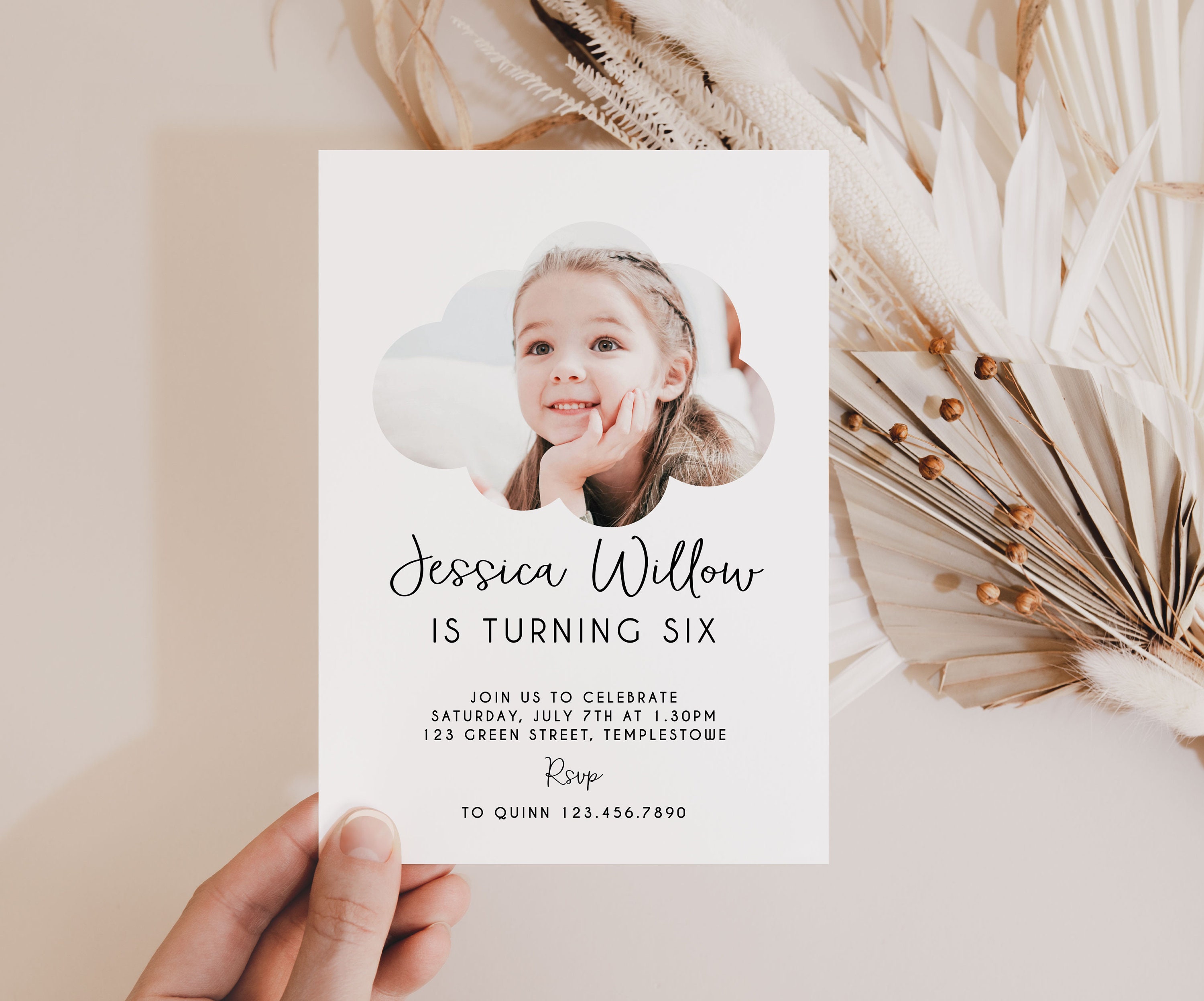 Editable Cloud Birthday Party Invitation Download Printable Digital ...