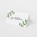 Editable Food Labels, Greenery Foliage Food Label Place Card Template, Tent Card Escort Card ...