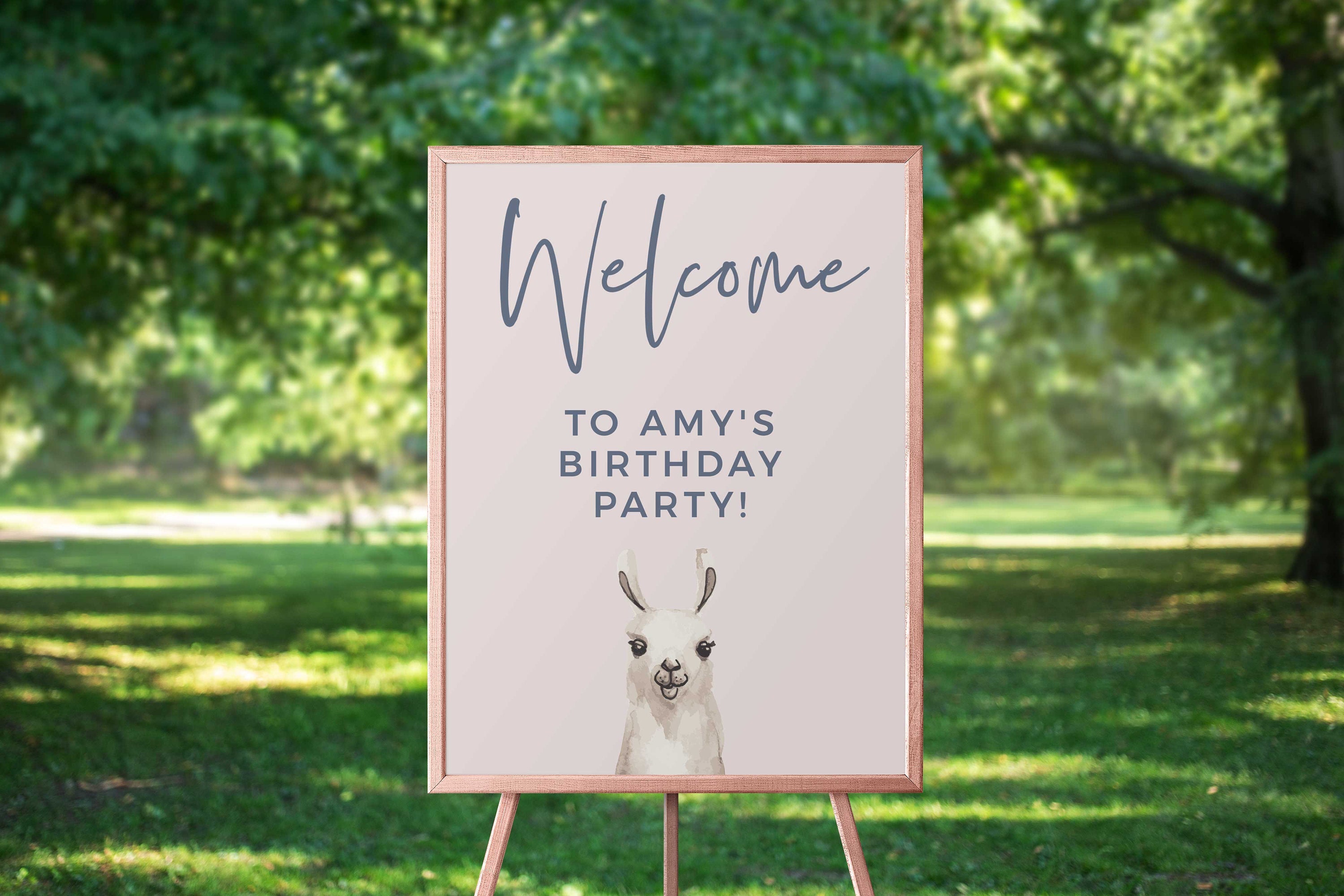 Llama Welcome Sign, Editable Template Printable Instant Download Alpaca ...