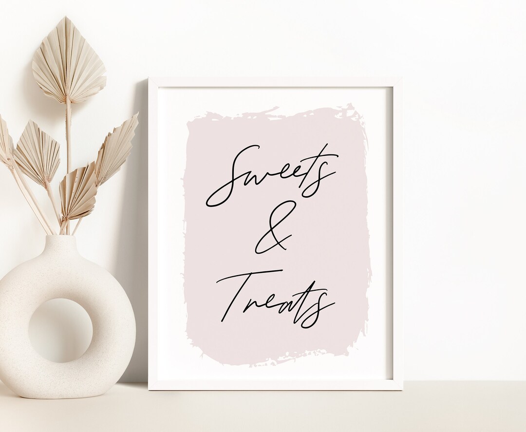 Sweets & Treats Sign Blush Pink 1st Birthday Dessert Table Party Sign ...