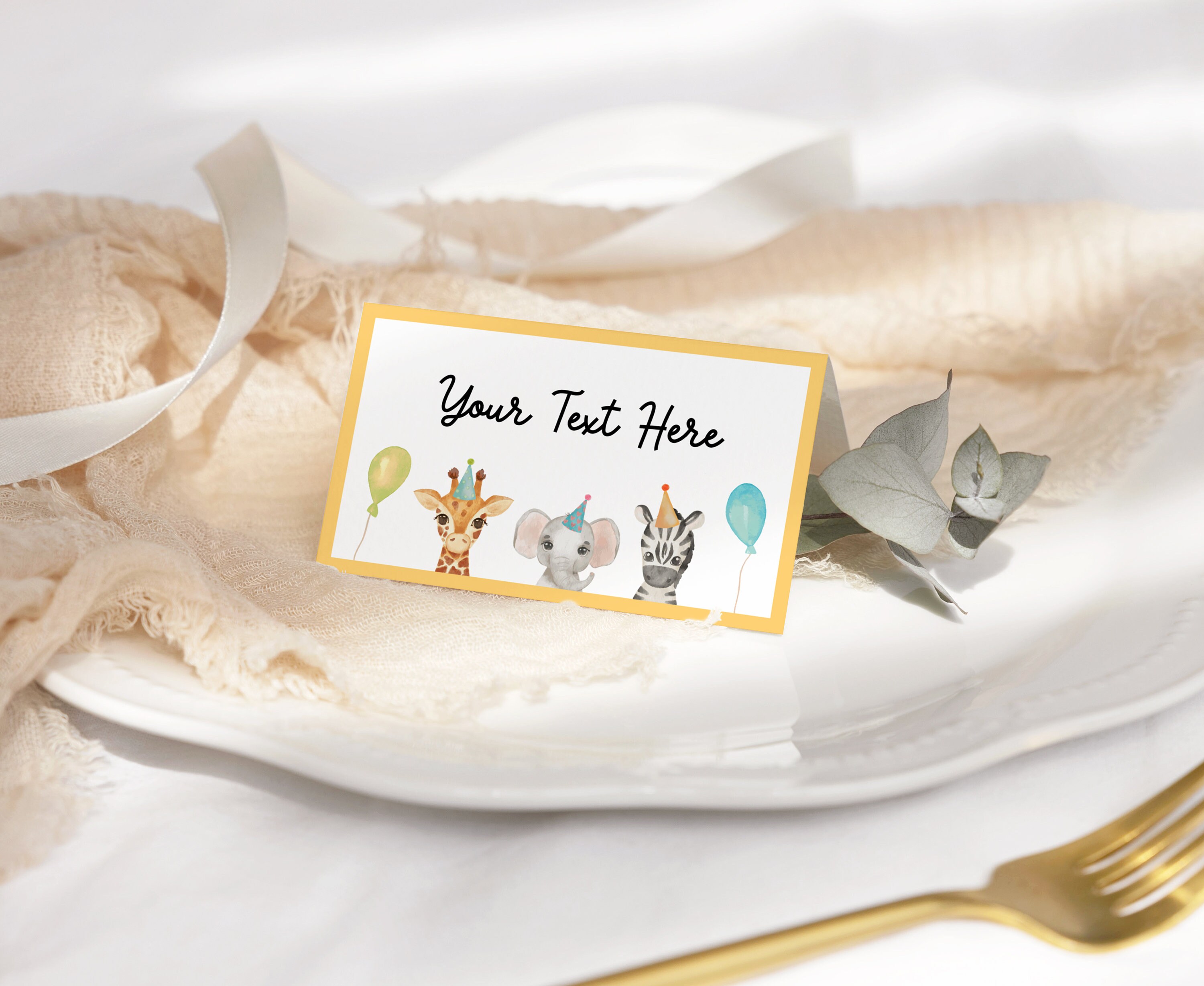 Jungle Safari Animals Place Card Editable Template Tent Cards - Etsy ...