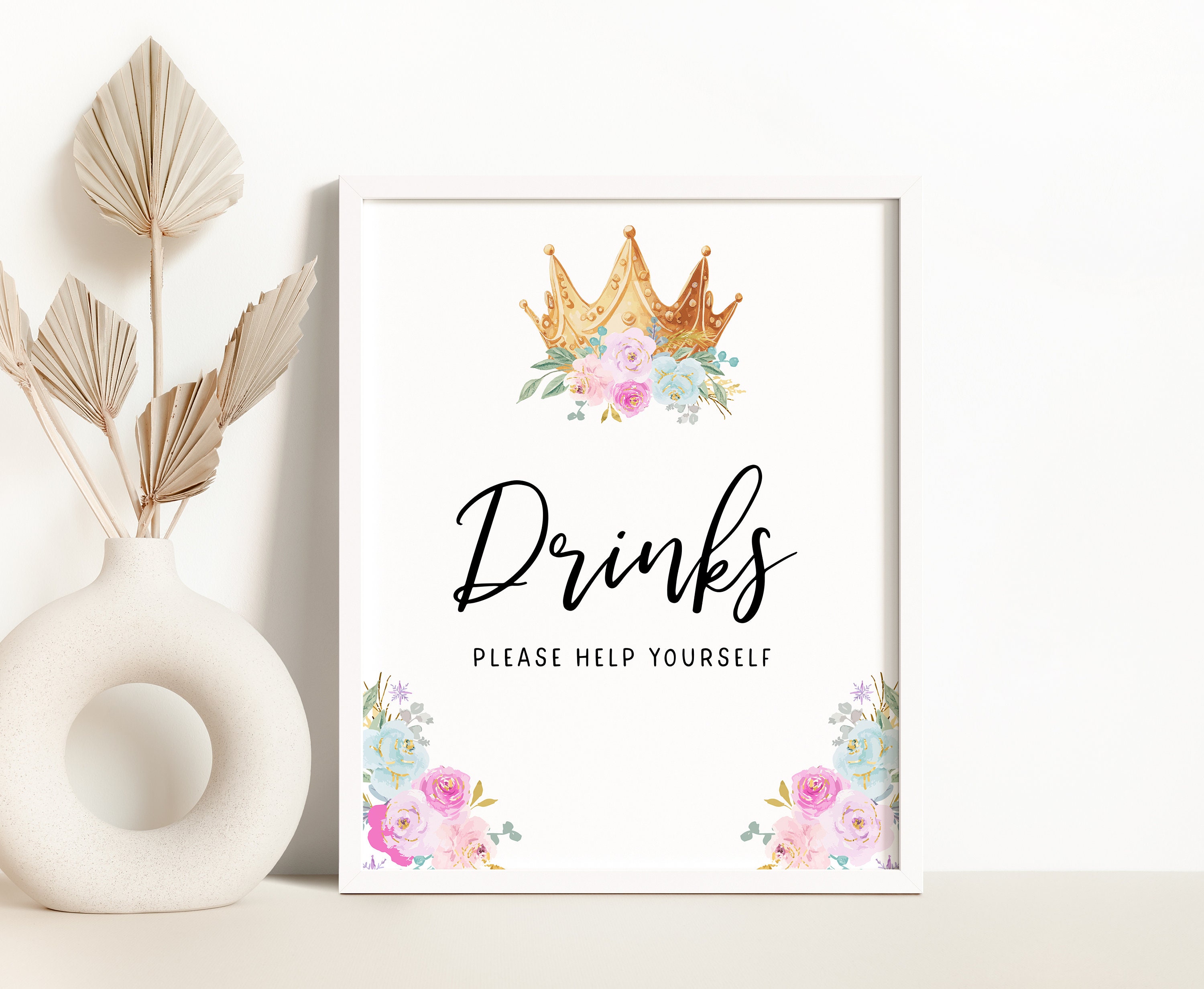 Editable Princess Party Sign Template Drinks Table Sign - Etsy Australia