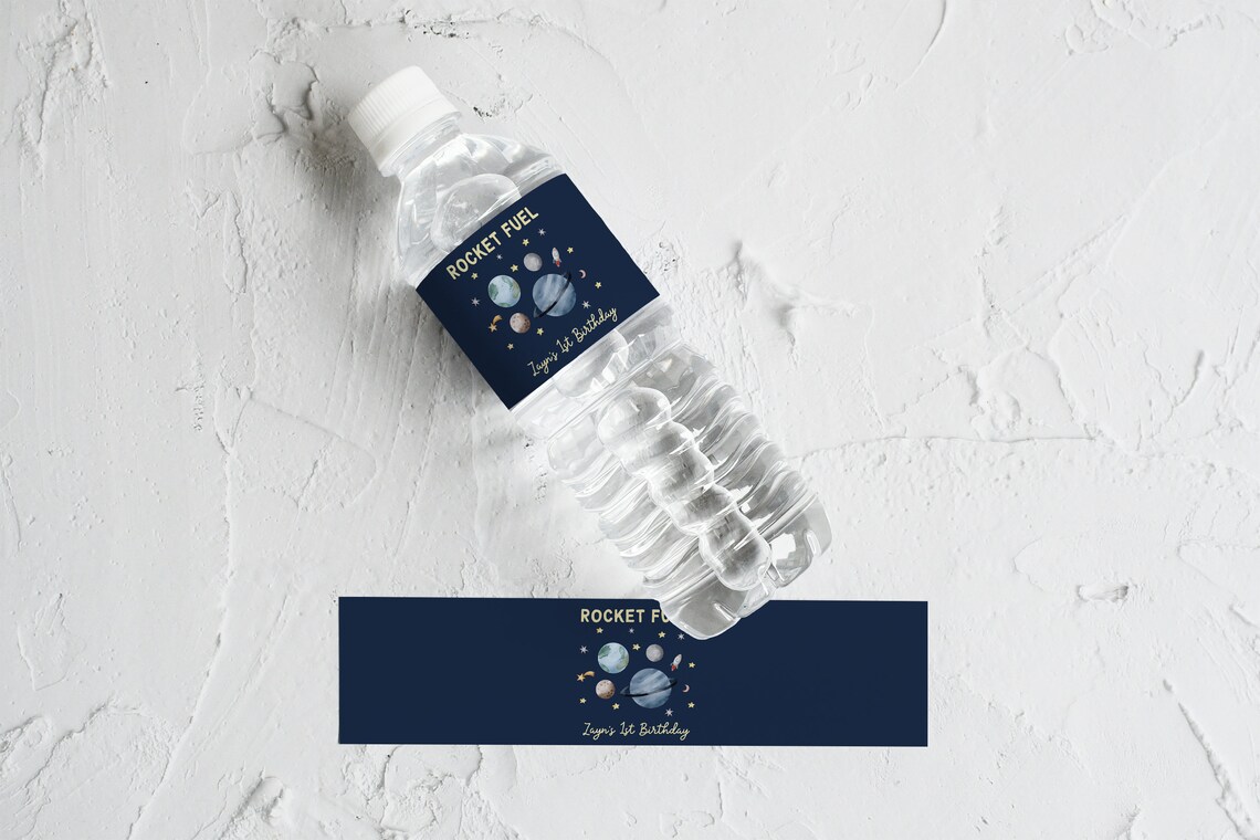 Editable Outer Space Water Bottle Labels Astronaut Party Decor - Etsy ...