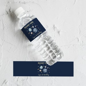 Editable Outer Space Water Bottle Labels Astronaut Party Decor Space ...