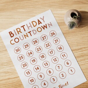 Birthday Countdown Printable Template, Kids Bday Party Countdown ...
