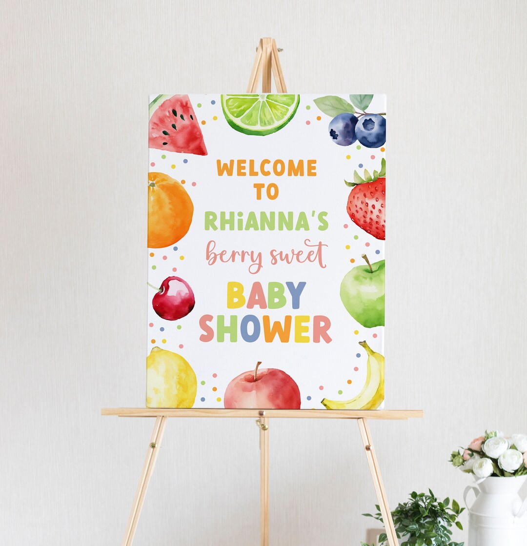 Fruit Welcome Sign, Editable Template Printable DIY Instant Download ...