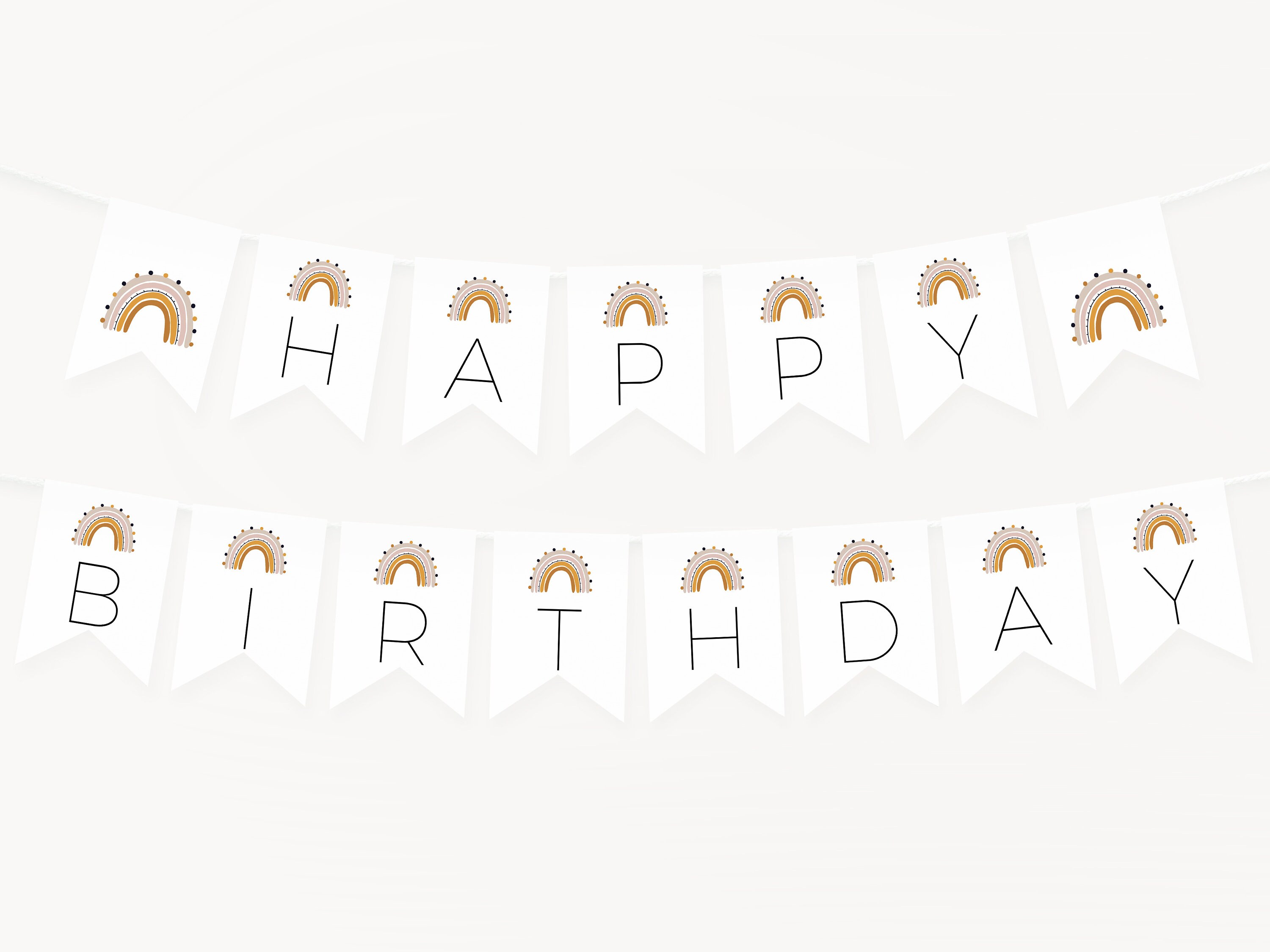 Happy Birthday Banner Rainbow Banner Girl Rainbow First Birthday ...