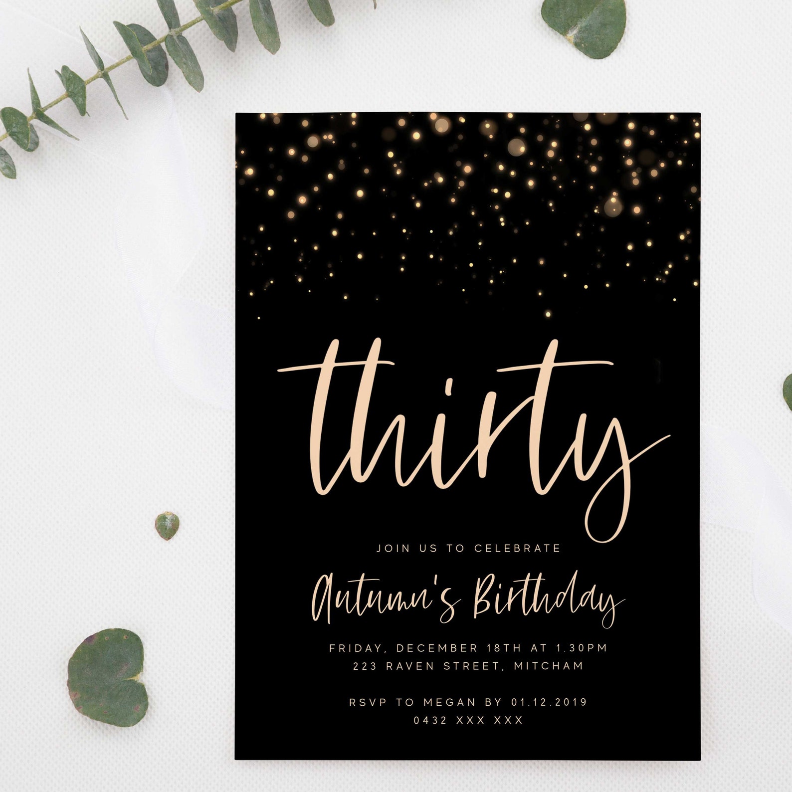 Editable Black Gold 30th Birthday Party Invitation Download Etsy UK Editable Black Gold 30th Birthday Party Invitation Download Etsy UK