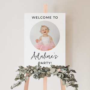 Welcome Birthday Sign With Picture, Photo Birthday Welcome Sign, Modern ...