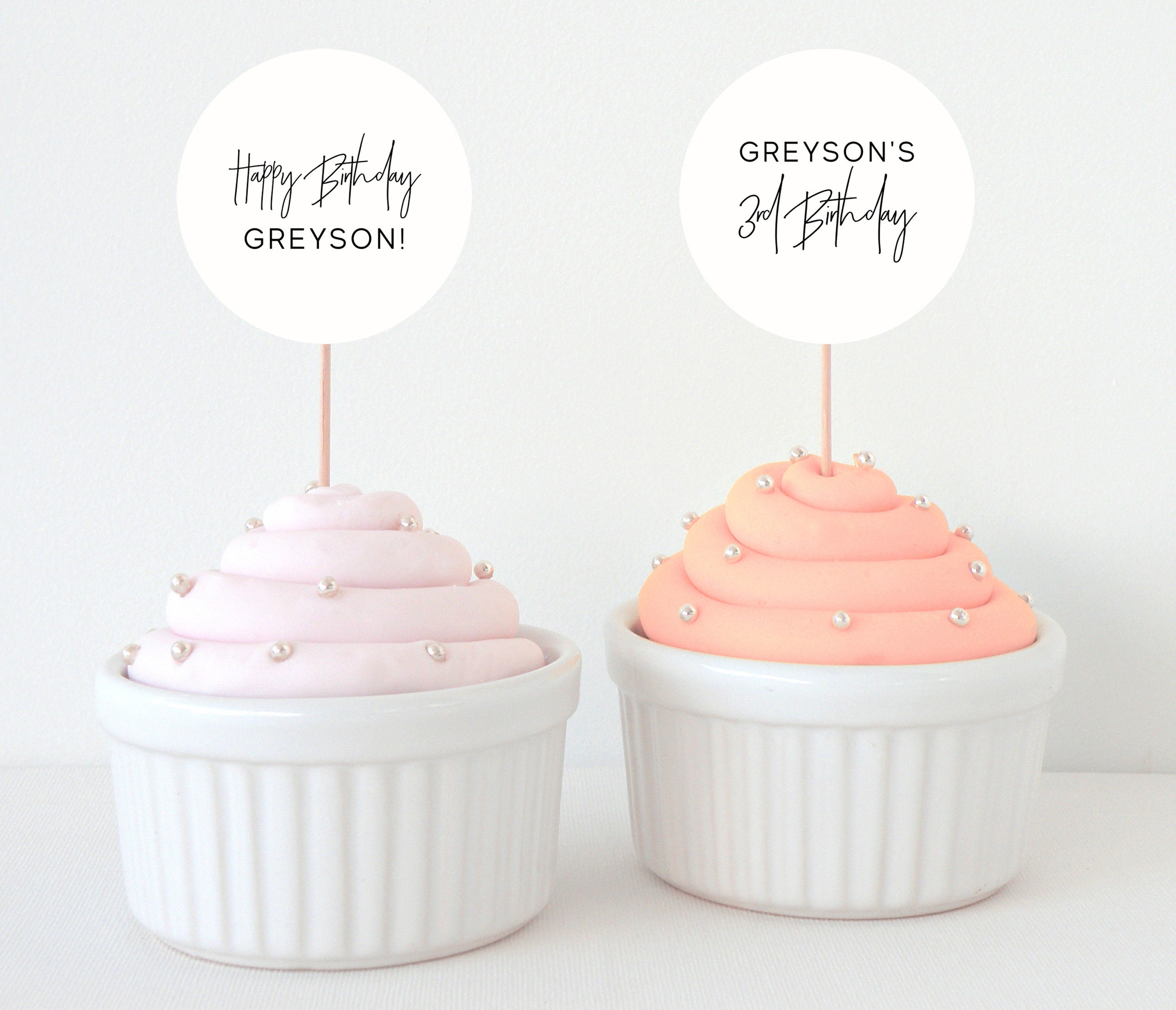 Simple Cupcake Toppers INSTANT DOWNLOAD Printable Template | Etsy