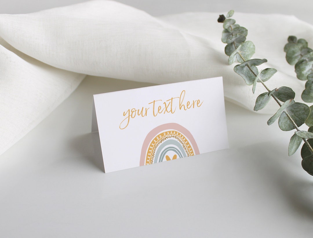 Rainbow Place Cards Template INSTANT DOWNLOAD Printable Food Tent Label ...