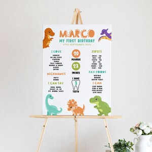 Editable Dinosaur Milestone Birthday Poster, Printable Dino Birthday ...