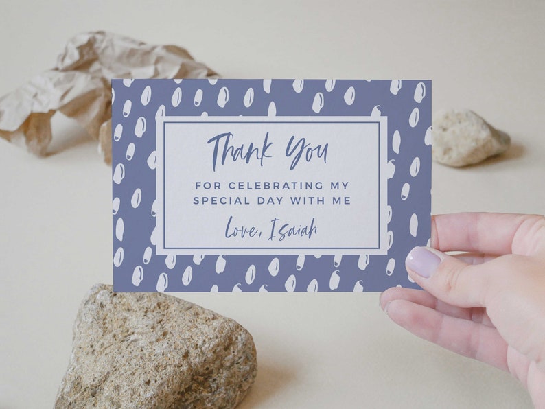 Polka Dot Thank You Card INSTANT DOWNLOAD Personalised Thank - Etsy