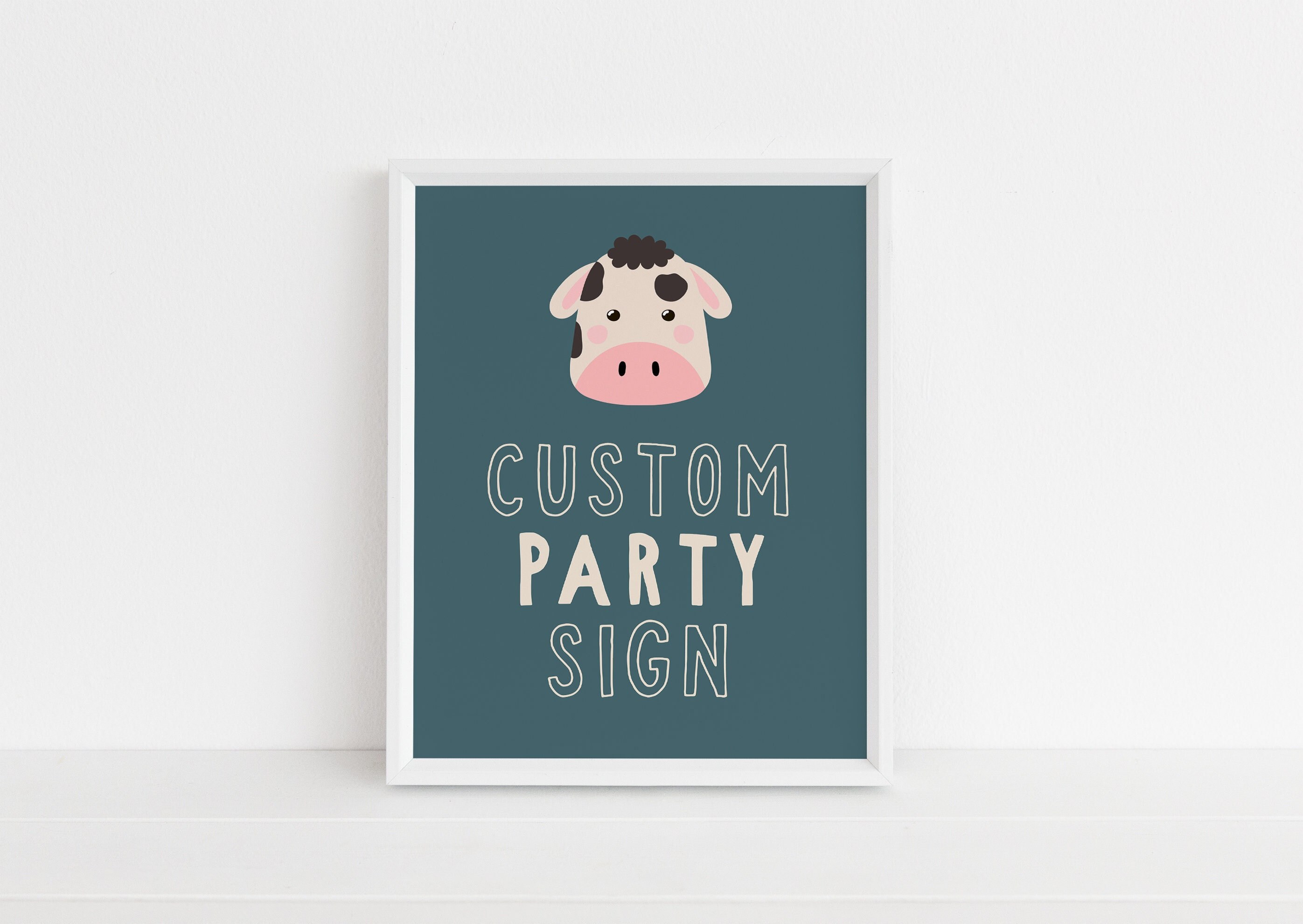 Cow Custom Party Sign INSTANT DOWNLOAD Printable Birthday - Etsy Australia