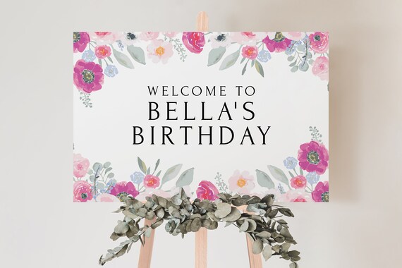 Editable Birthday Welcome Sign Birthday Welcome Poster INSTANT - Etsy