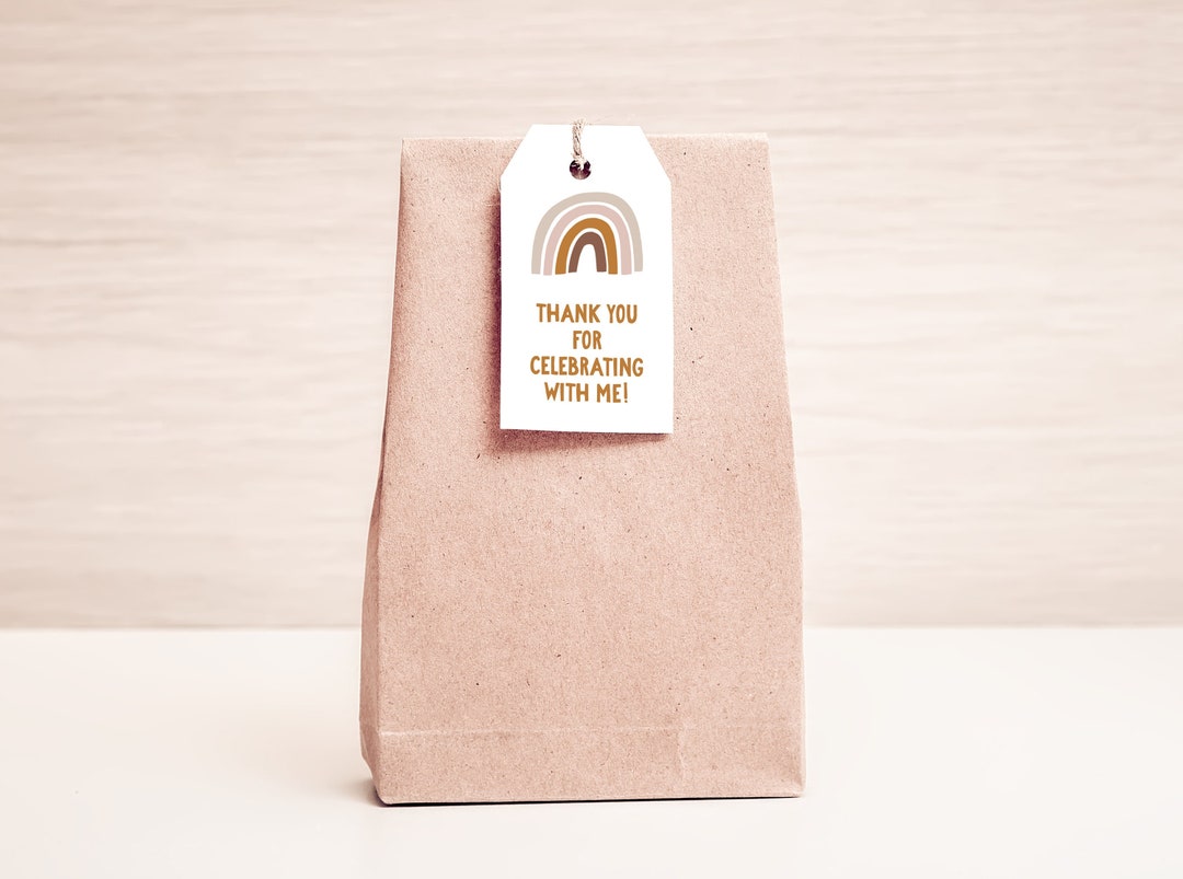 Editable Rainbow Favor Tag, Rainbow Gift Tags, Rainbow Thank You Tags ...