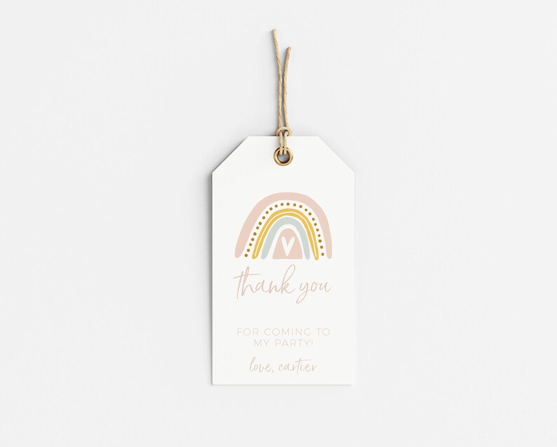Editable Rainbow Favor Tag Rainbow Gift Tags Rainbow Thank You - Etsy