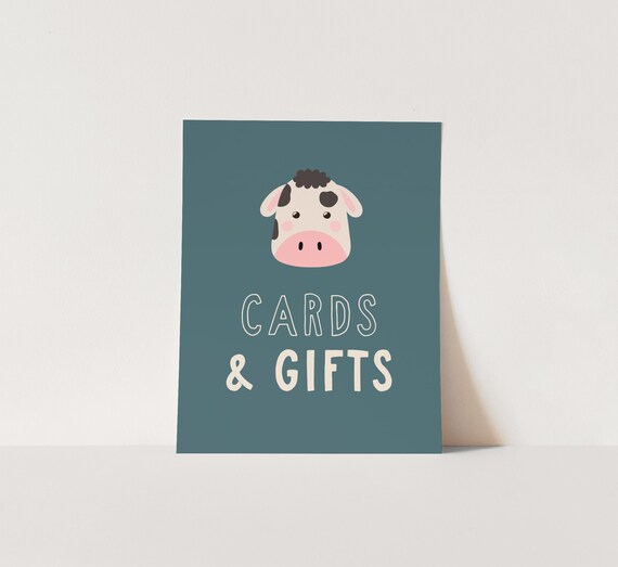 Cow Cards & Gifts Sign INSTANT DOWNLOAD Printable Table Party - Etsy