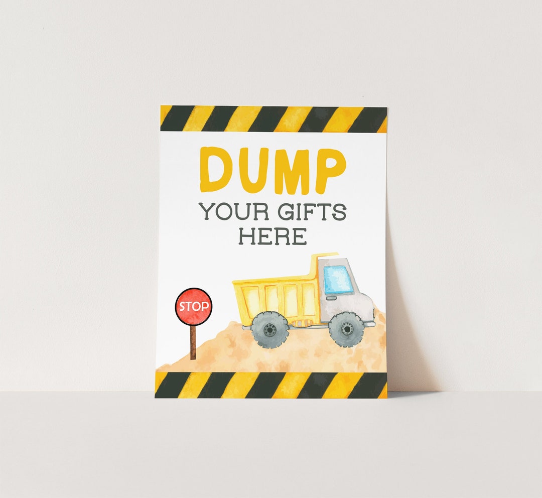 Printable Construction Birthday Gift Table Sign, Construction Birthday ...